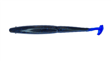 6" Slim EZ Black Blue Glitter Blue Tail - Gambler Lures