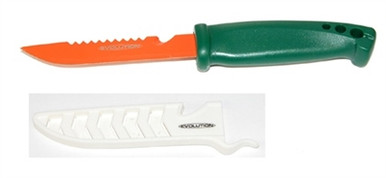 4" Bait Knife Green and Orange - Evolution Tackle