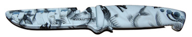4" Bait Knife White with Black Reaper - Evolution Tackle