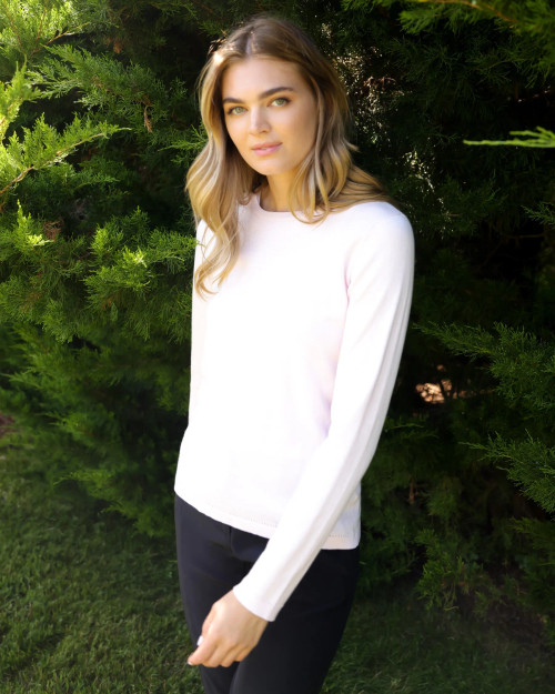 Alashan Cashmere Cotton Cashmere Classic Crew Neck Pullover Island Pursuit