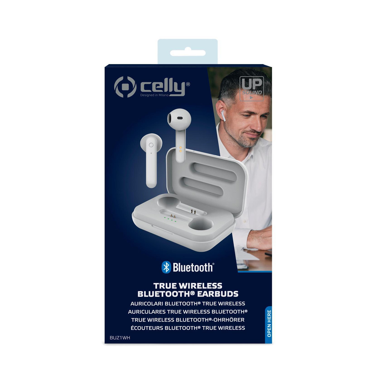 Celly Buz 1 Bluetooth True Wireless Drop Earphones With Mic White - TAB ...