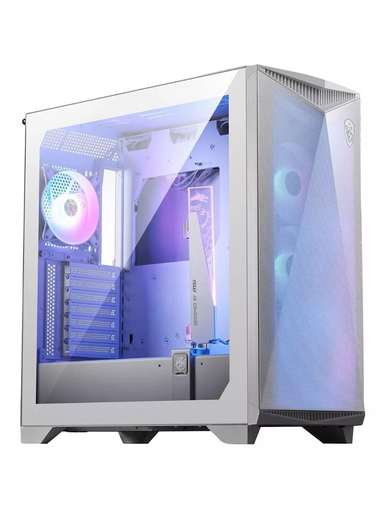 MSI MPG GUNGNIR 300R Airflow ATX Gaming PC Case White Tempered Glass ...