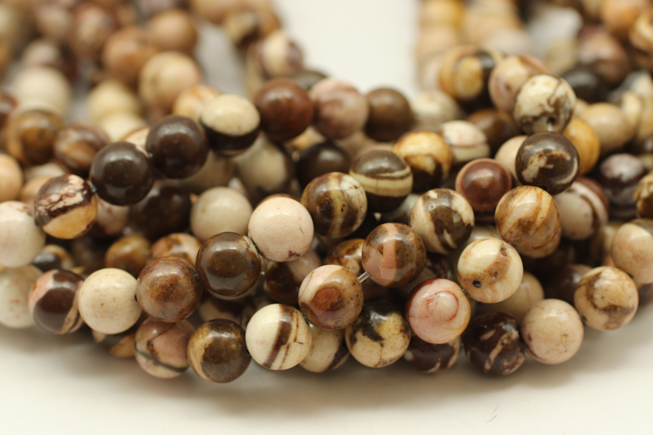 Australian Zebra Jasper, Smooth Round in sizes 4mm, 6mm, 8mm & 10mm ...