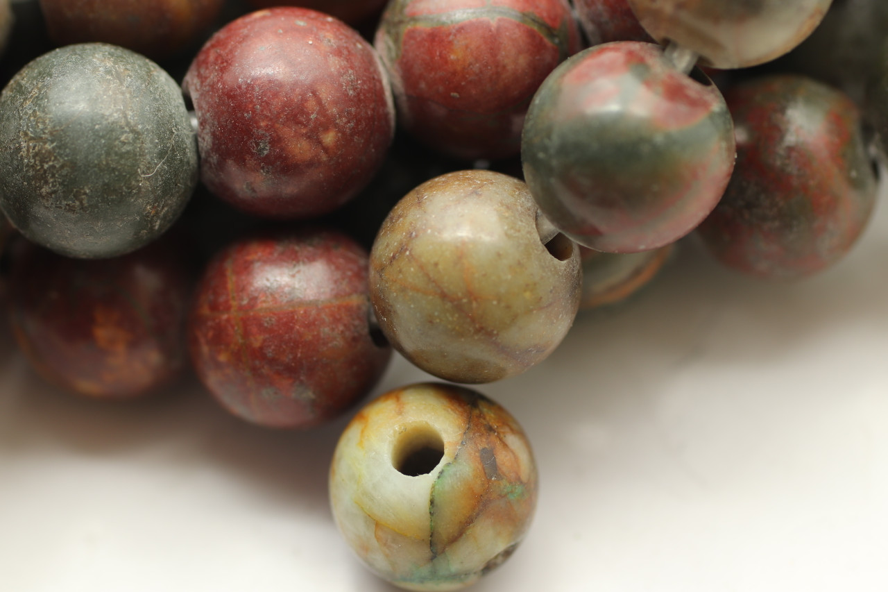 Red Creek Jasper, Natural, Smooth Round, 8mm with 2mm Hole, One Strand ...