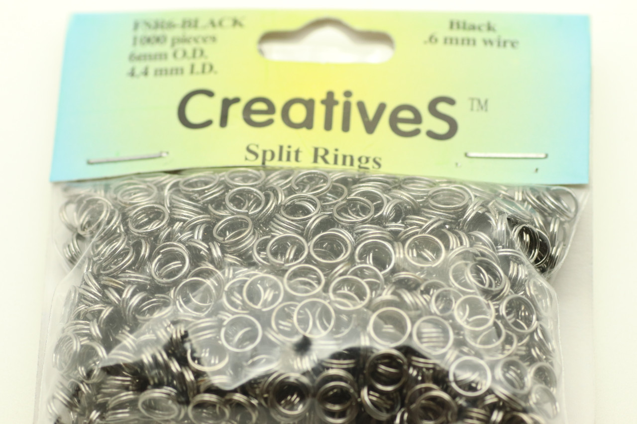Split Ring, 6mm, 22 Gauge, Gun Metal Plated, approx. 1000 PCS - Beauty ...