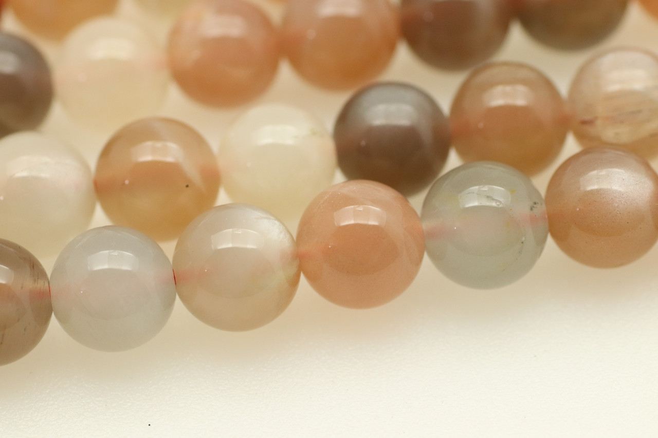Moonstone, Multicolor, Smooth Round in sizes 4mm, 6mm, 8mm & 10mm ...