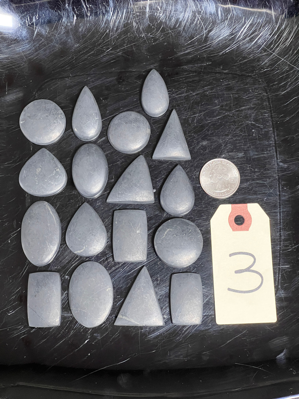 Shungite, Cabochons, Pick Lot You Like, 100 Grams