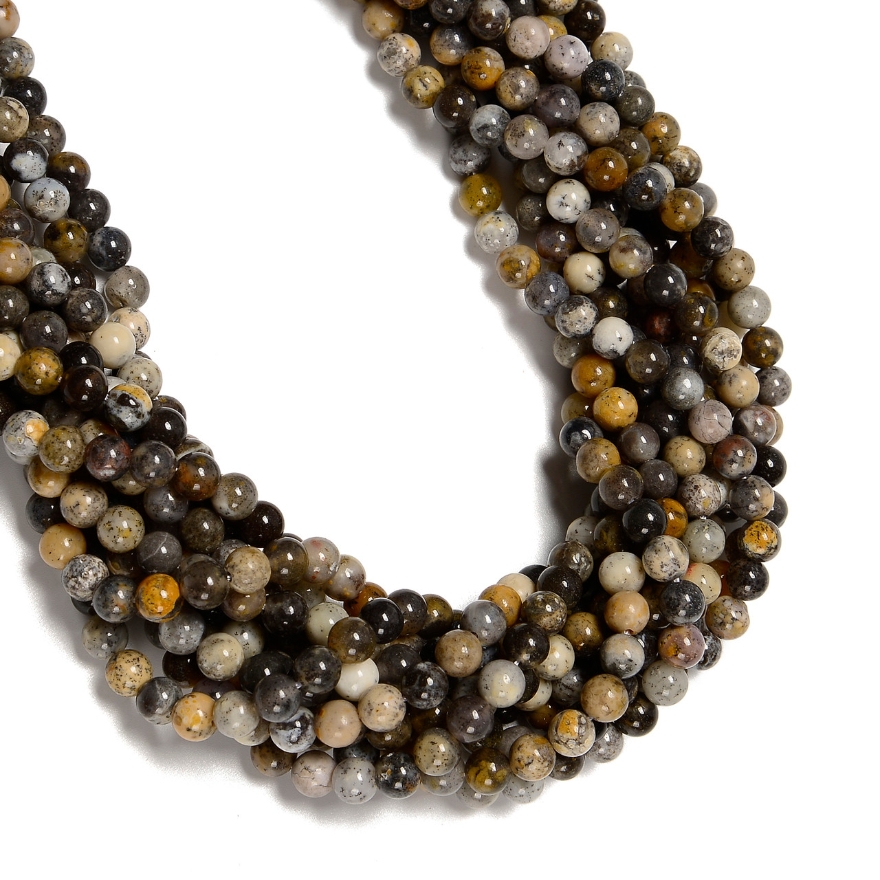 Opal, Black Moss, Natural, Smooth Round in sizes 6mm, 8mm & 10mm ...