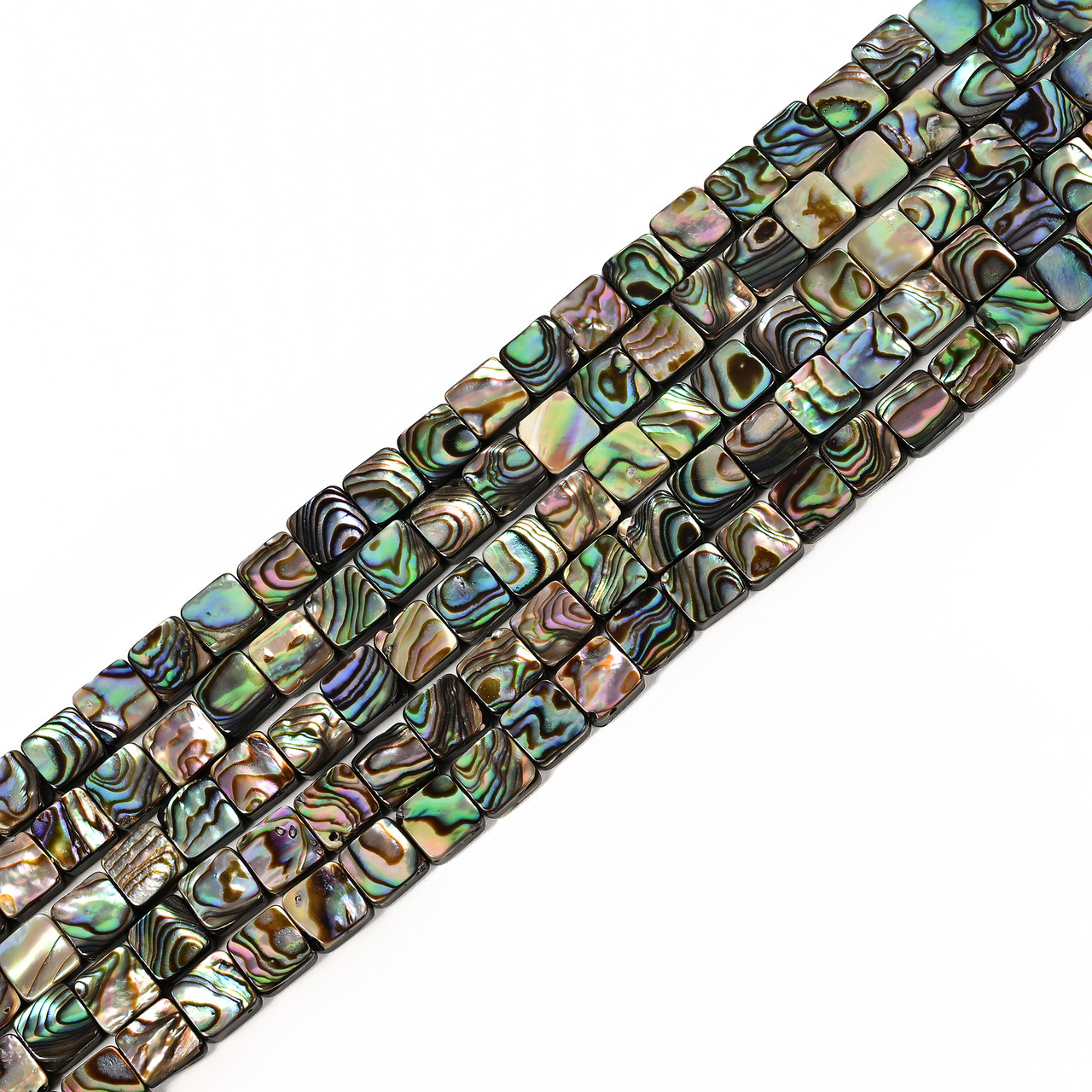 Abalone, Shell, Square, One 8mm Strand