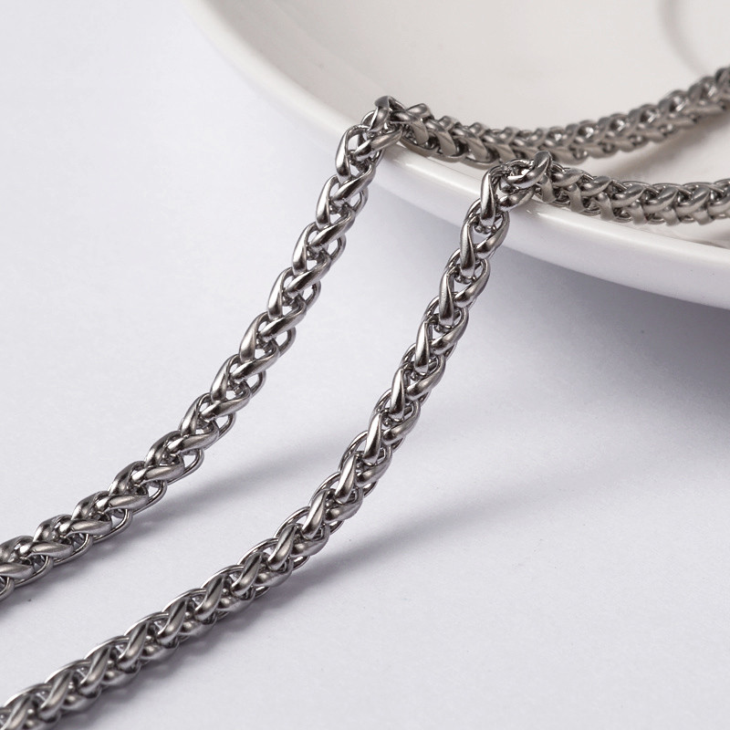 Stainless Steel Chain, Foxtail, 5x3mm, 6.5 ft.