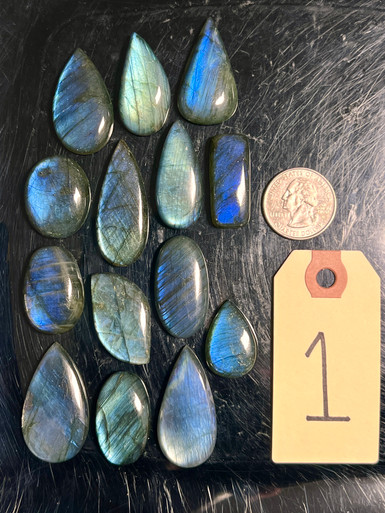 Labradorite, Blue, Cabochons, Pick Lot You Like, 100 Grams