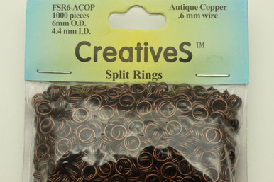 Split Ring, 6mm, 20 Gauge, Antique Copper Plated, approx. 1000 PCS ...