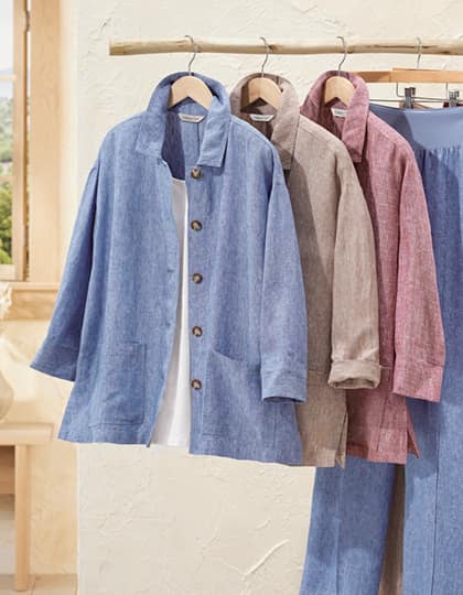 Journeys Lightweight Washable Linen Jacket - Coldwater Creek