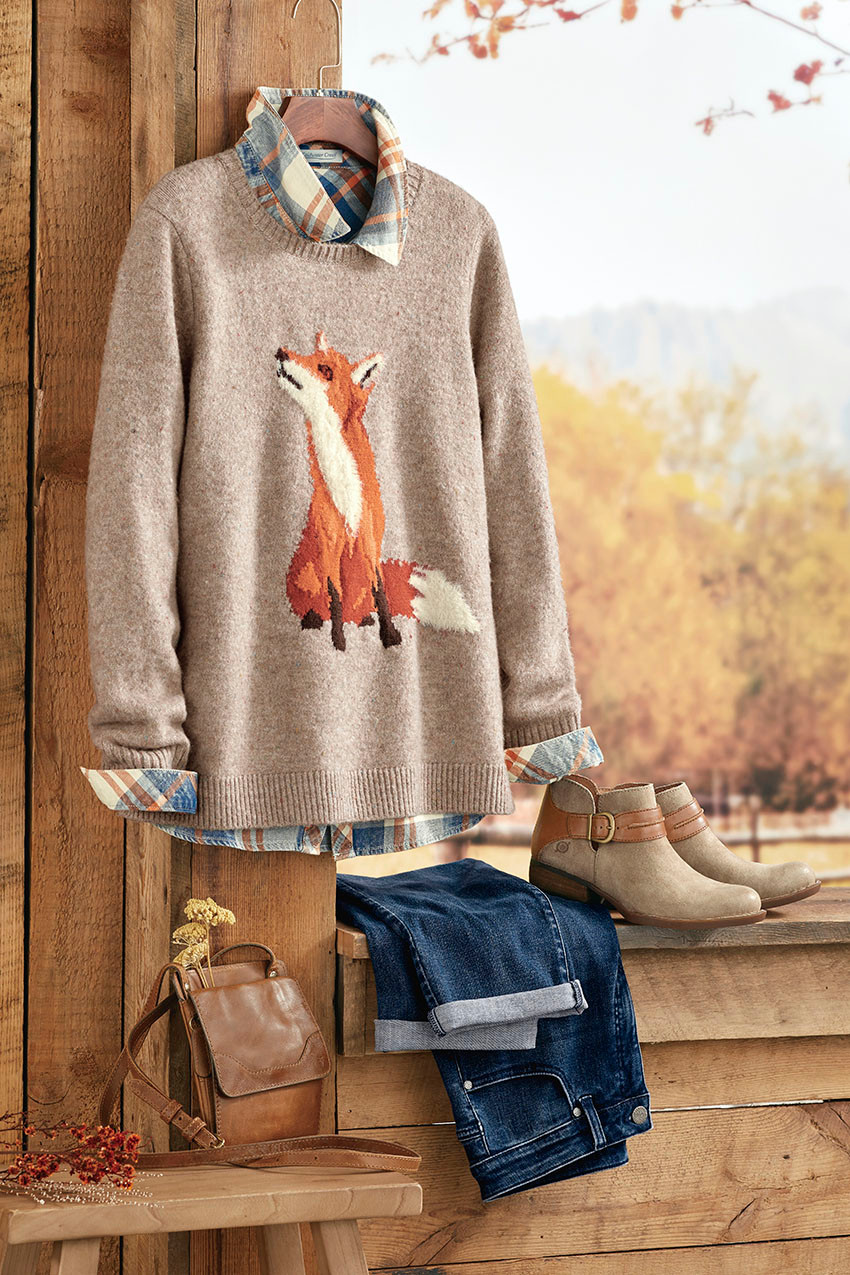 Falling for Foxes Sweater - Coldwater Creek