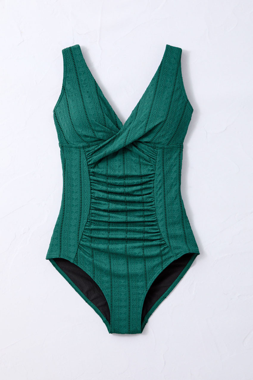 Textured ShapeMe™ Crossover Bathing Suit - Coldwater Creek