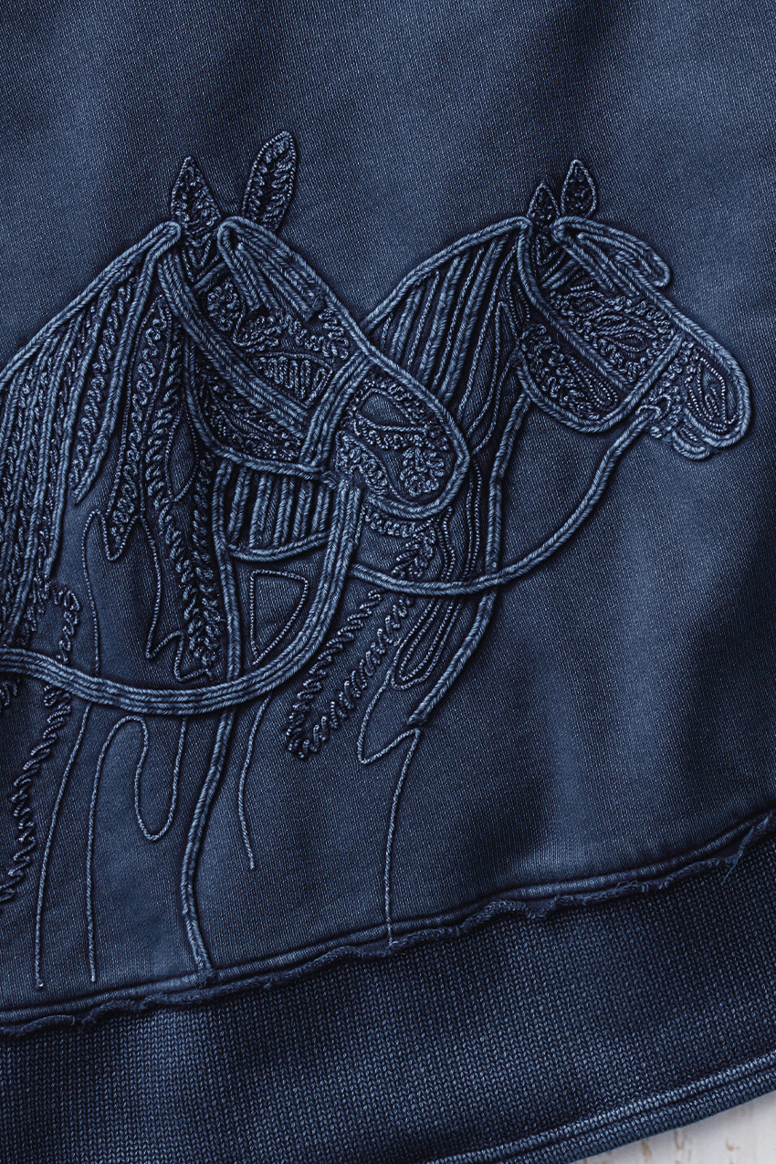 Wild Horses Embroidered Sweatshirt - Coldwater Creek