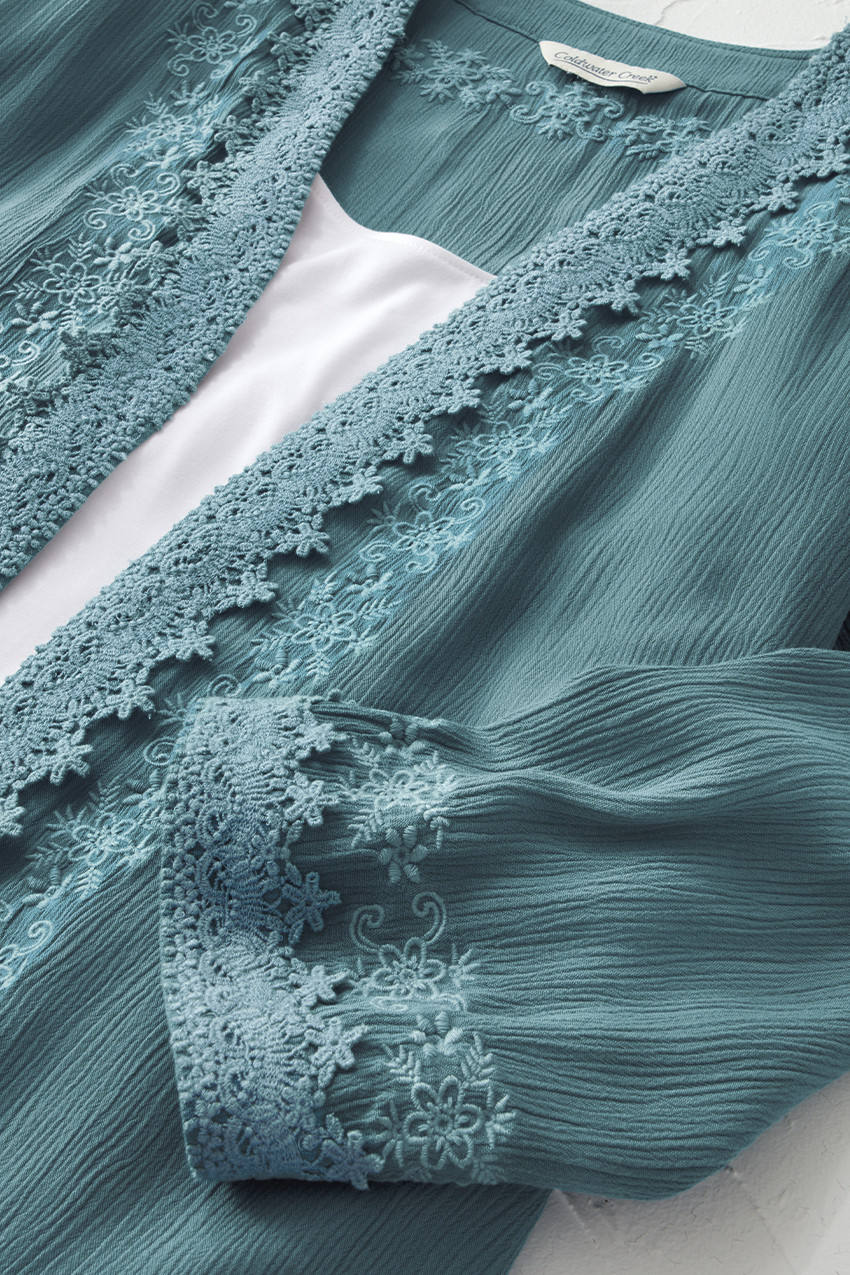 Tonal Embroidered Duster - Coldwater Creek