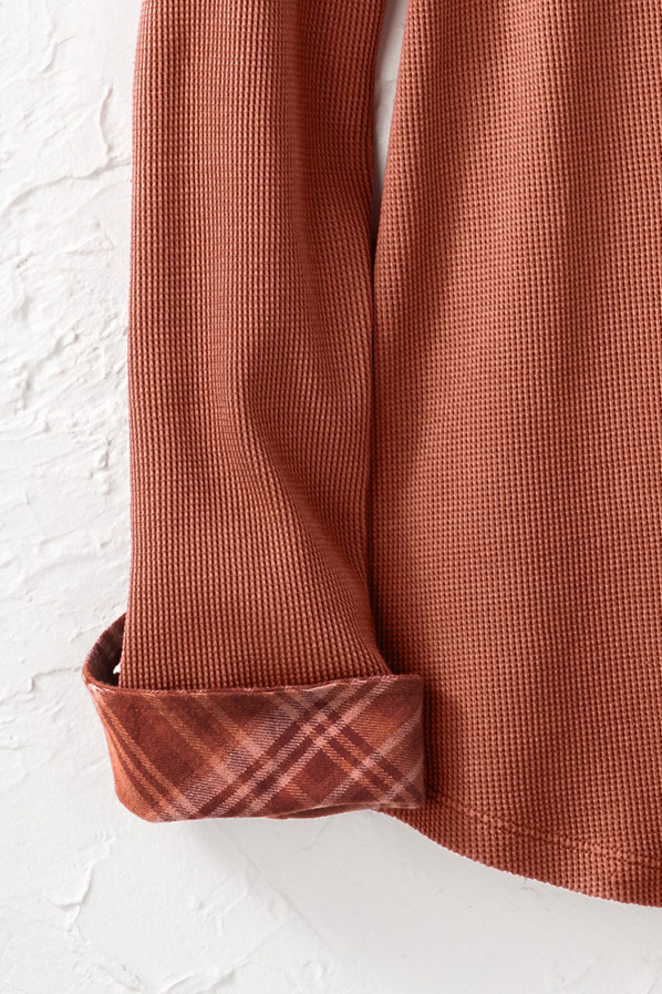 Plaid Pathways Waffle Tee - Coldwater Creek