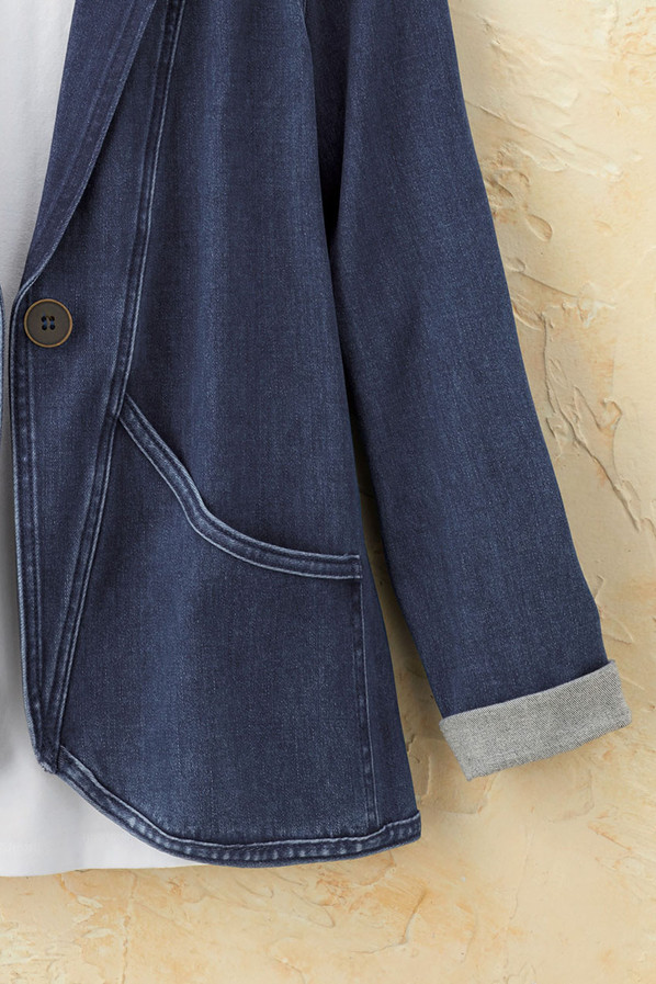 Curved Hem Denim Jacket - Coldwater Creek