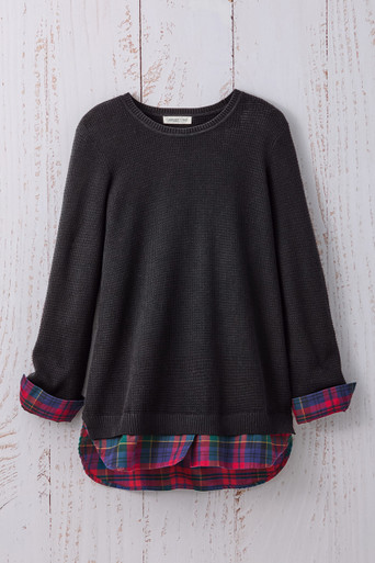 Glimpse of Plaid Sweater - Coldwater Creek