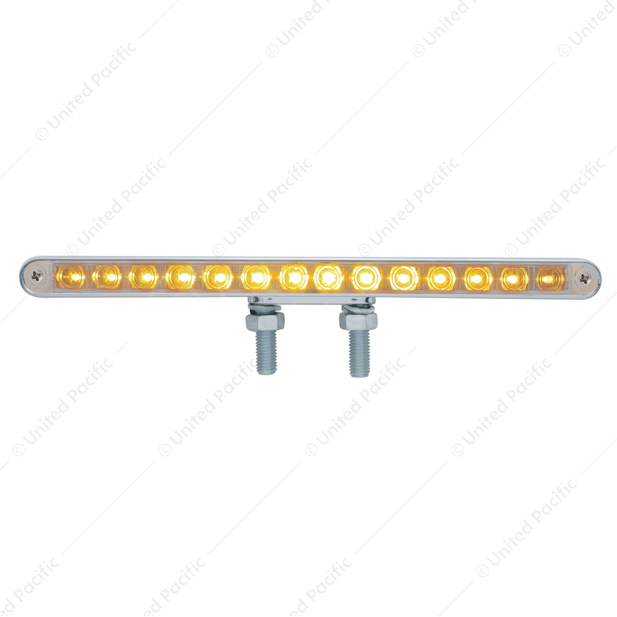 28 LED 12" Double Face Light Bar - Amber & Red LED/Clear Lens