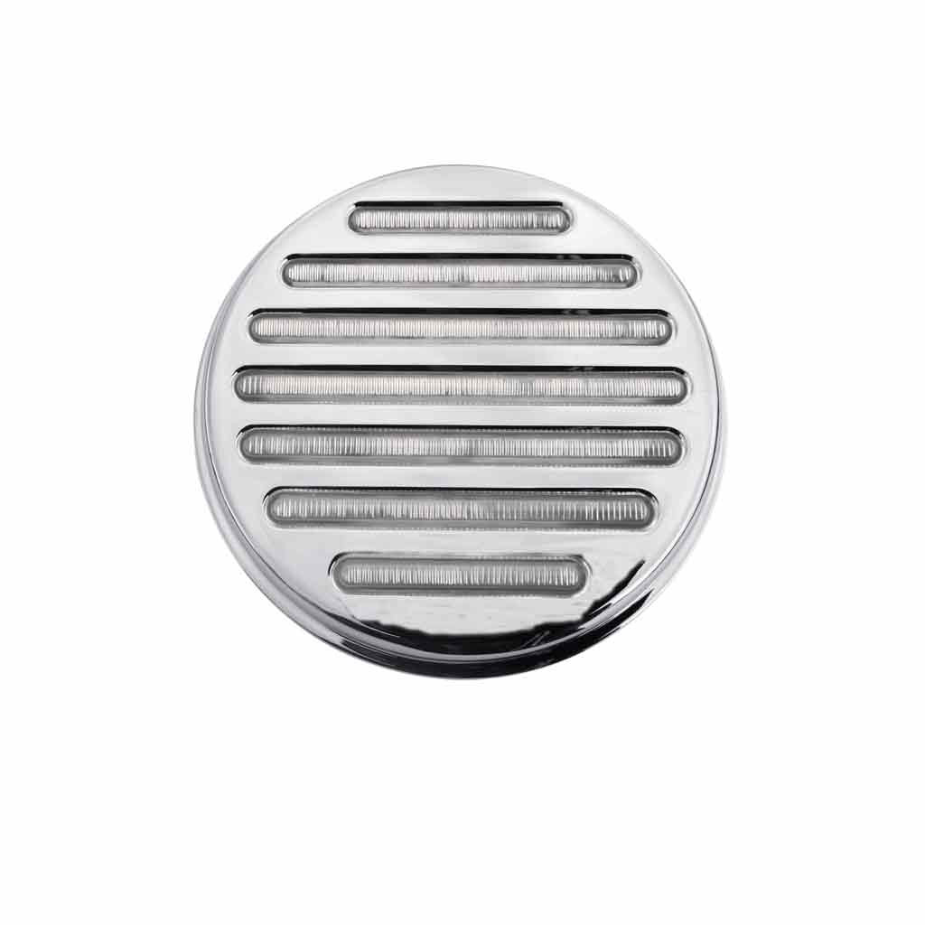 4" Clear Red Stop, Turn & Tail Round Flatline LED Light - 49 Diodes