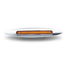 6" Clear Amber Marker Slim Flatline LED Light - 9 Diodes