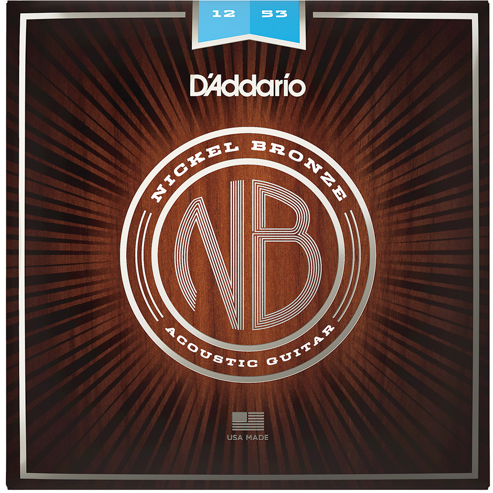 D'Addario Nickel Bronze Acoustic Guitar Strings NB1253 Light 12-53