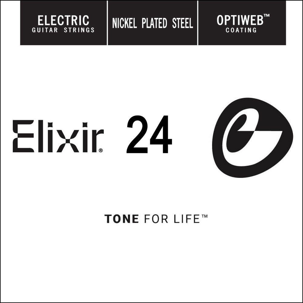 Elixir Anti-Rust Optiweb Coated Single Electric Guitar Strings 16224 24