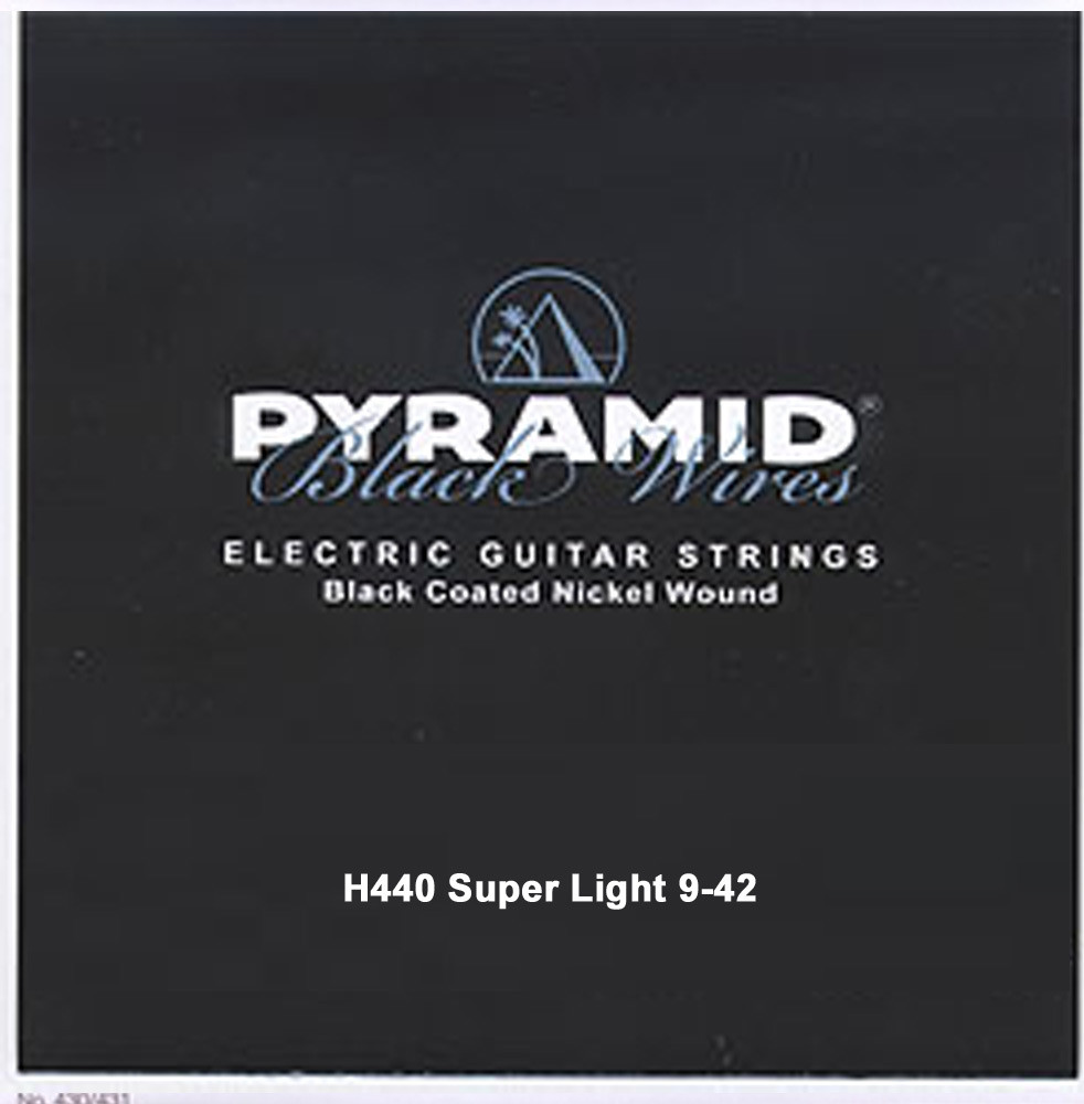 Pyramid Black Wires Coated Electric Guitar Strings H440 Super Light 9-42