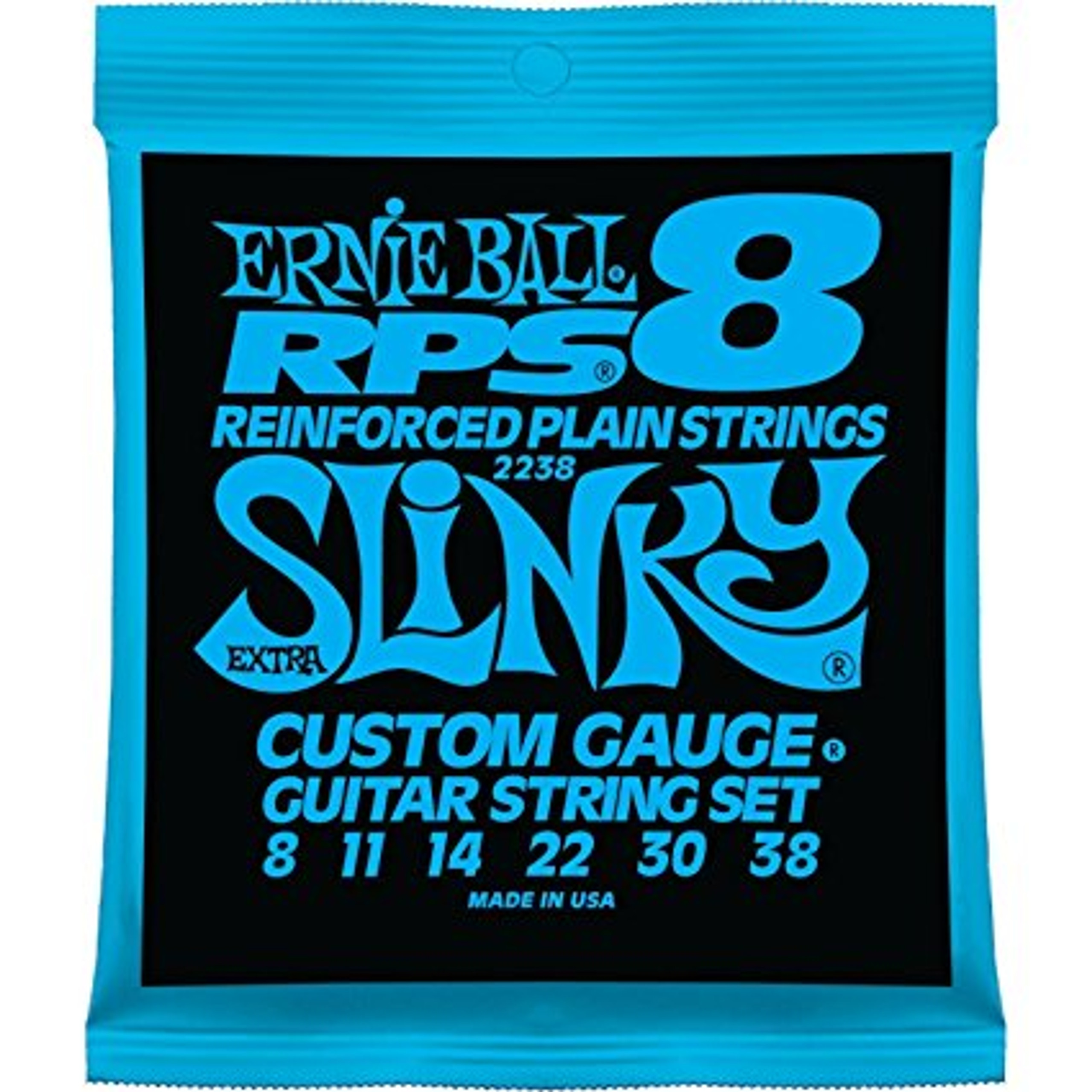 Ernie Ball 2225 Nickel Extra Slinky Electric Guitar Strings 8-38