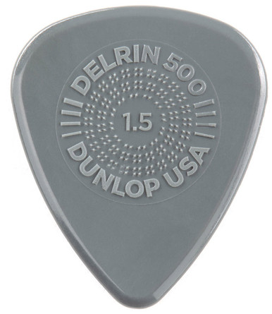Dunlop Prime Grip Delrin 500 Guitar Picks 450 Gray 1.5mm 12 Pack