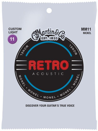 Martin Retro Monel Acoustic Guitar Strings MM11 Custom Light 11-52