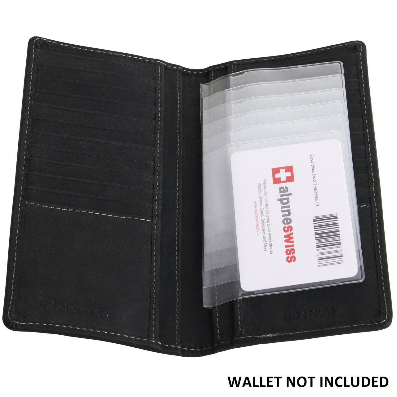 Alpine Swiss Set of 2 Checkbook Plastic Insert 6 Page Card Holder ...