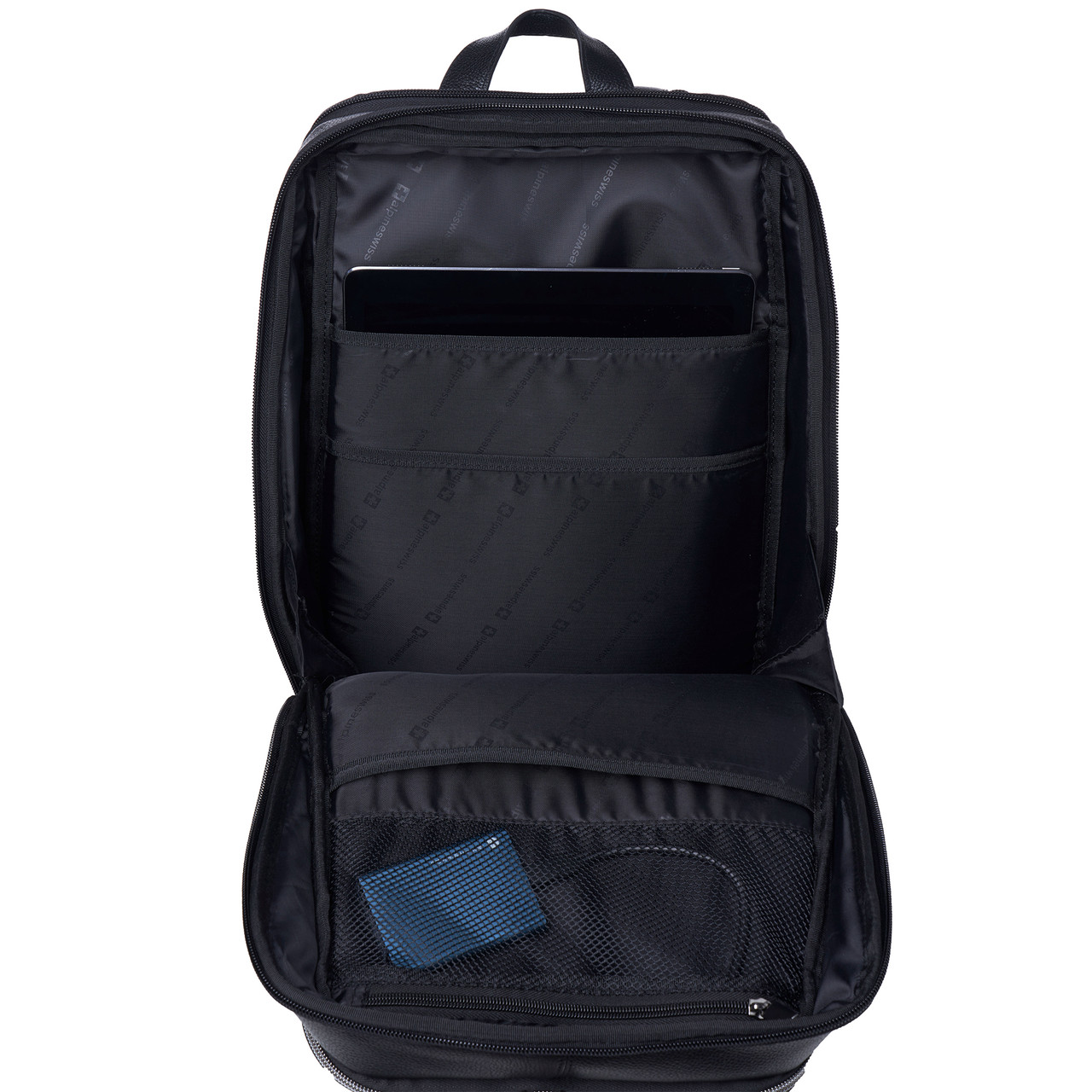 Alpine Swiss Leather Laptop Backpack 15” Notebook Computer Travel Back ...