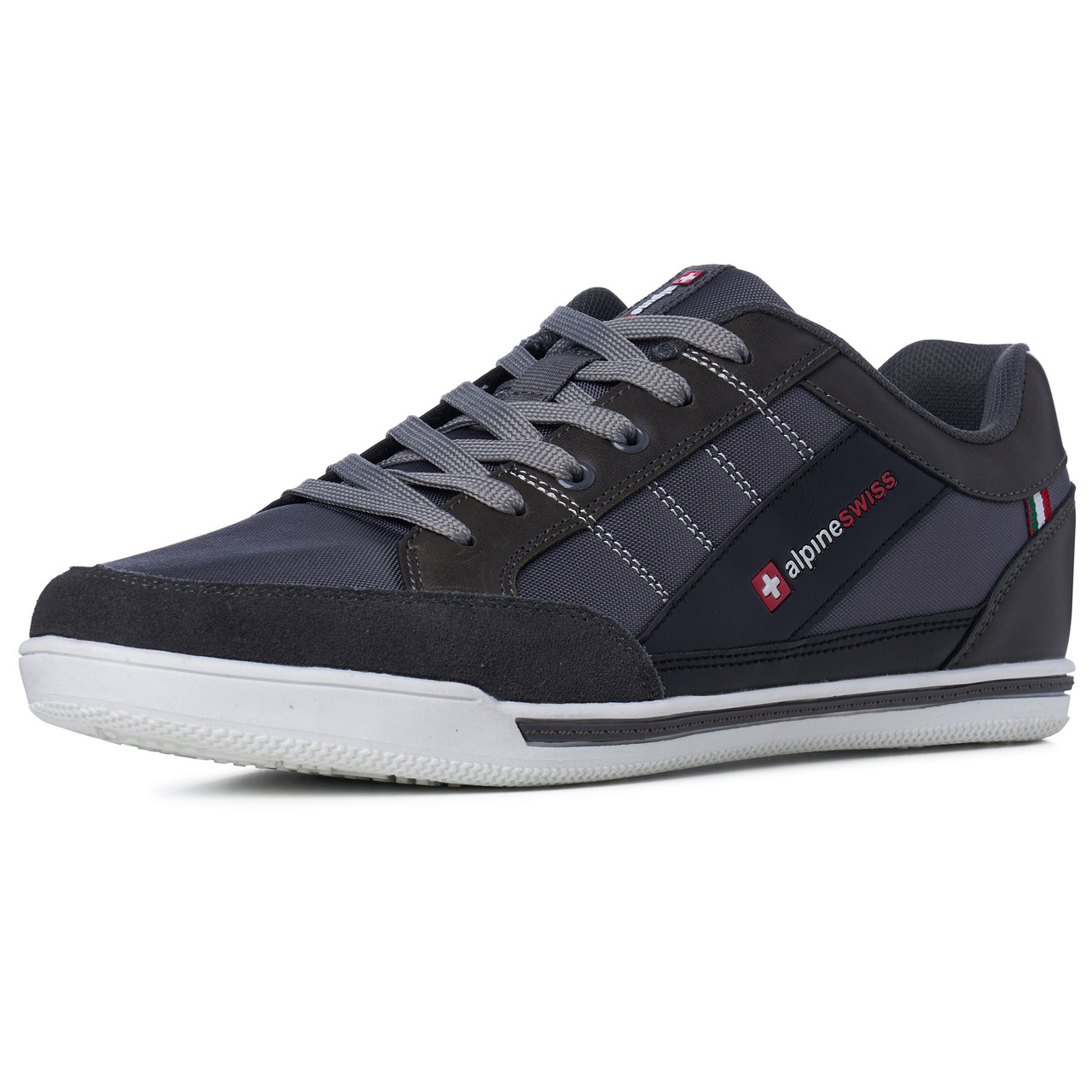 Alpine Swiss Mens Stefan Suede Trim Retro Fashion Sneakers - Alpine Swiss
