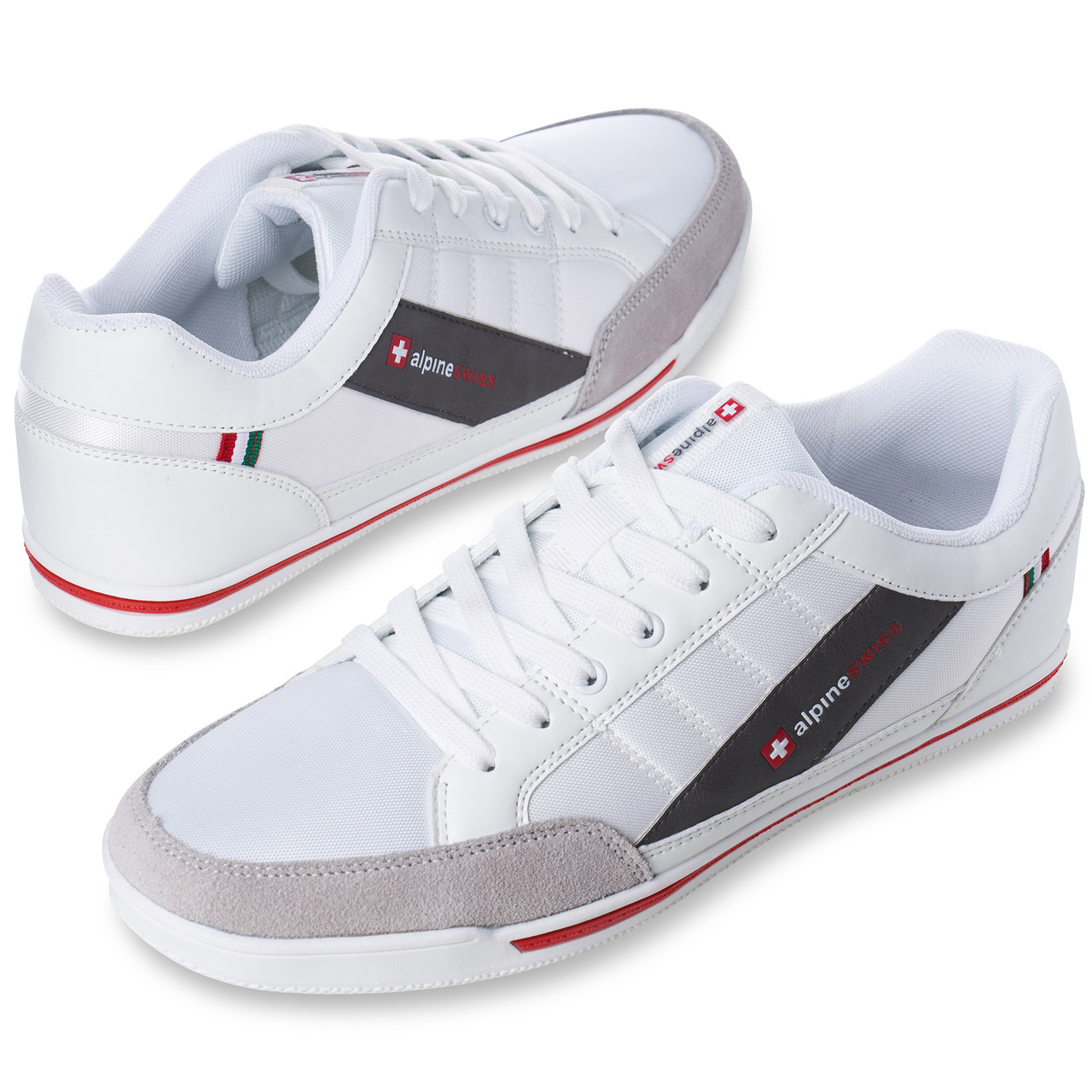 Alpine Swiss Mens Stefan Suede Trim Retro Fashion Sneakers - Alpine Swiss