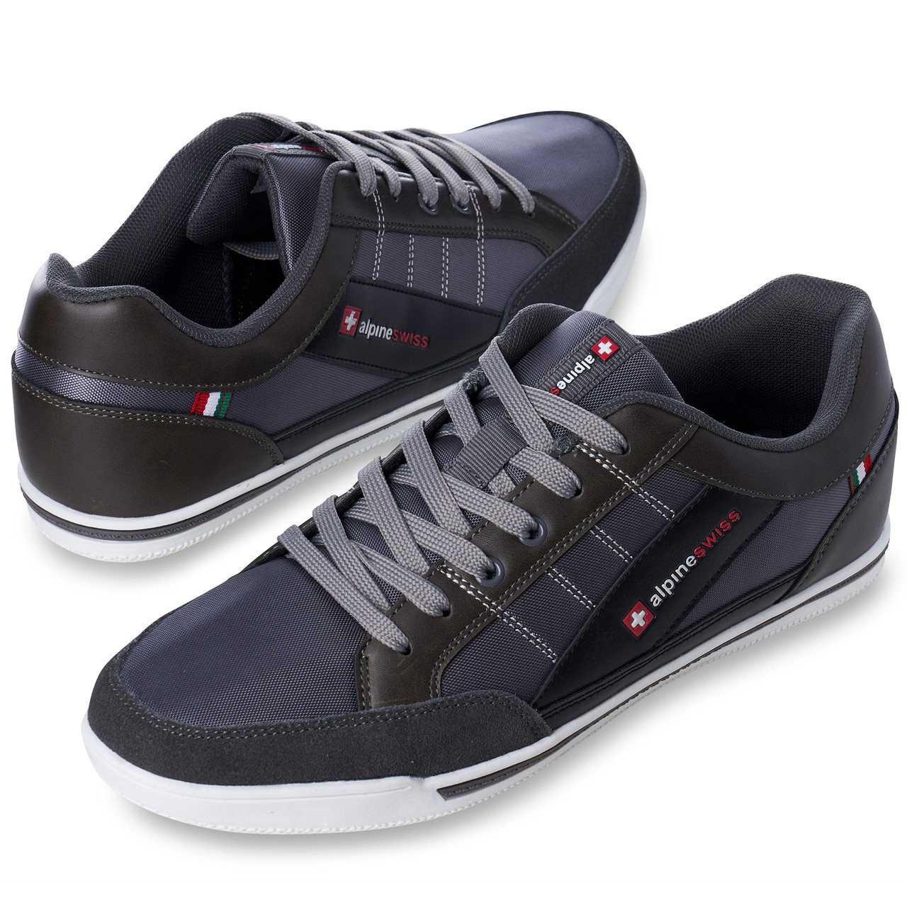 Alpine Swiss Mens Stefan Suede Trim Retro Fashion Sneakers - Alpine Swiss