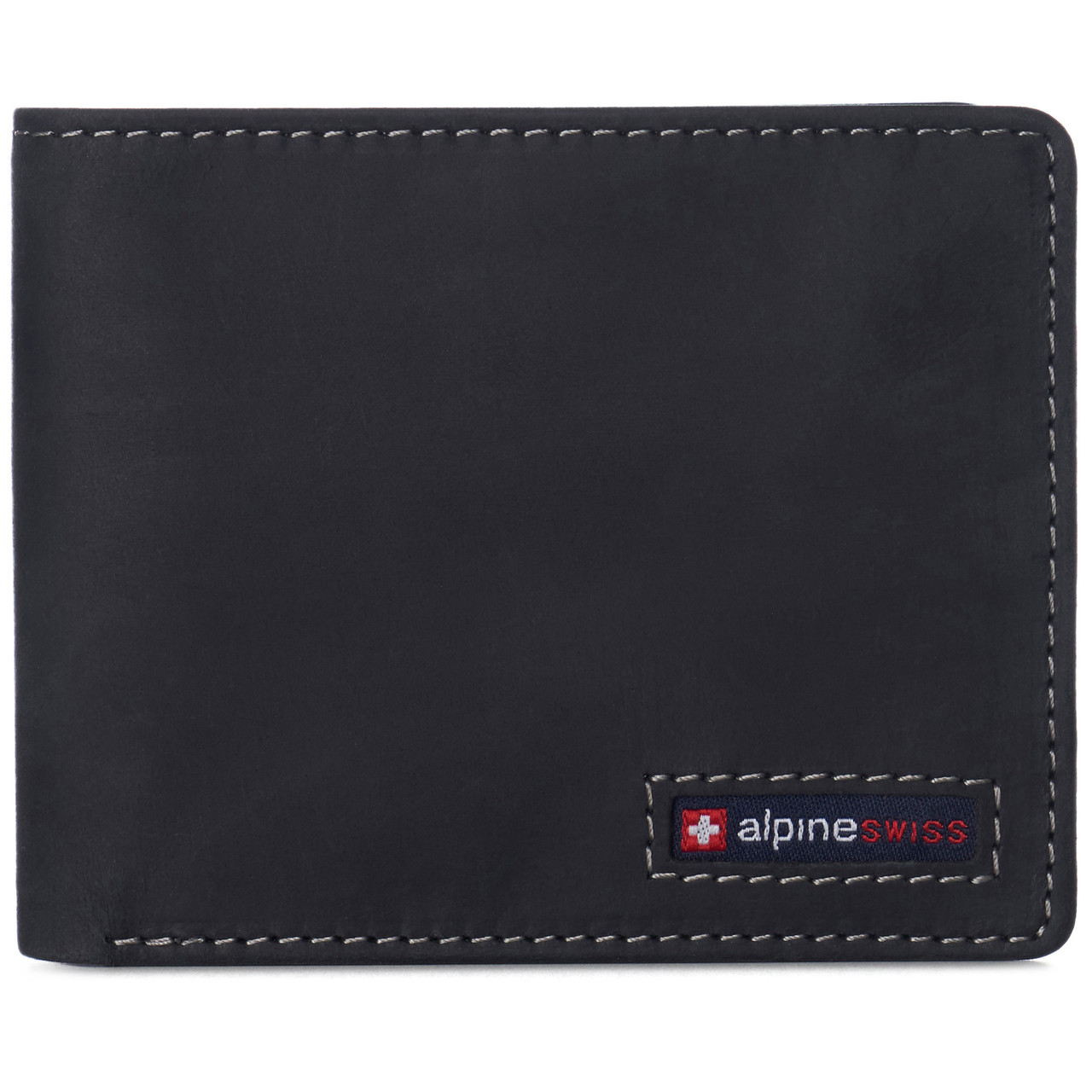 Alpine Swiss RFID Protected Mens Spencer Leather Wallet Bifold 2 ID ...