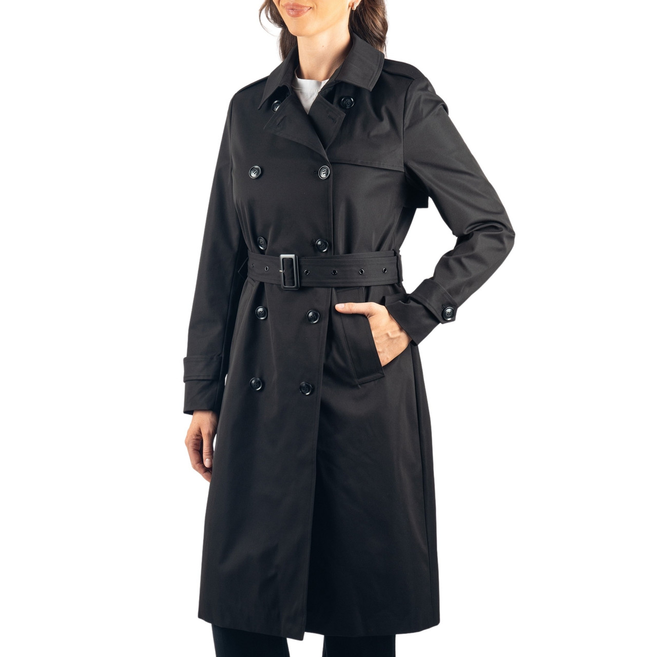 Alpine Swiss Carla Womens Waterproof Rain Trench Coat Long Rain Jacket ...