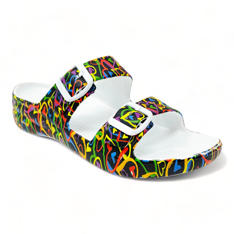 Women's PAW Print Adjustable 2-Strap Sandals - Luv Generation - DAWGS