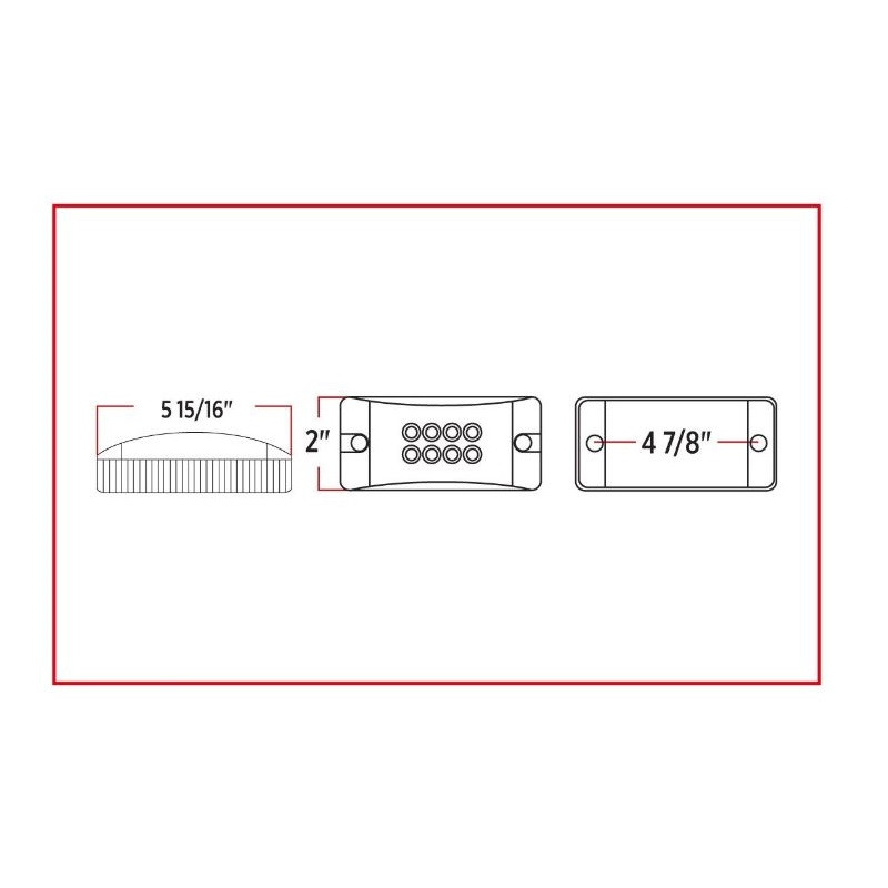 2 in. X 6 in. Multi-Directional Red Marker Light | 24 LED