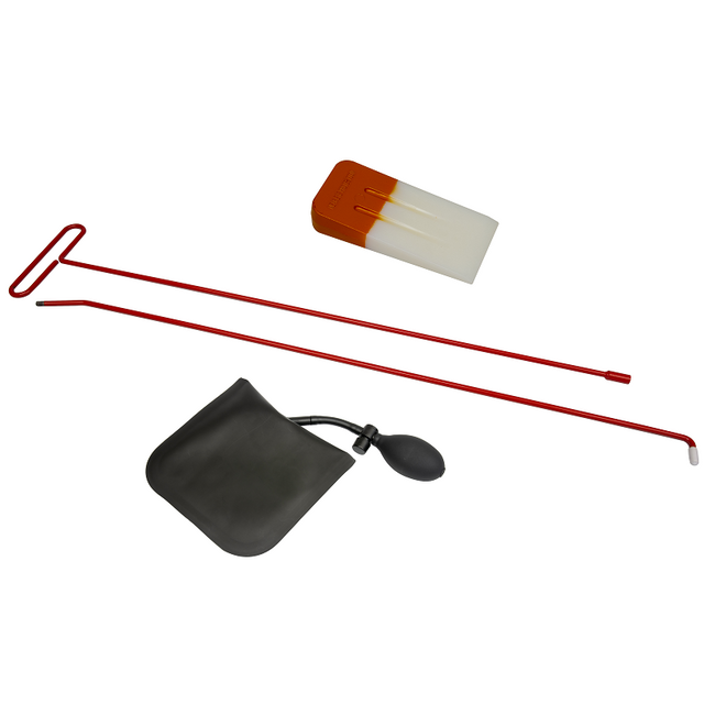 Car Door Unlock / Lockout Kit w/ Air Wedge + 2 pc. Long Reach Tool