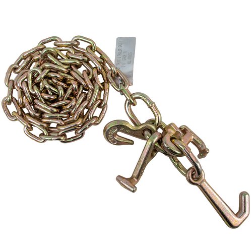 7 ft x 5/16 in. Tie-Down Chain w/ R, T, Grab and Mini J Hooks | ECTTS
