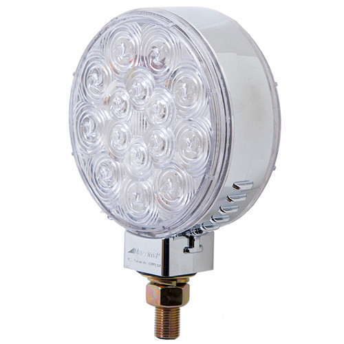 Chrome Round Red/Amber Clear Lens Pedestal | Maxxima