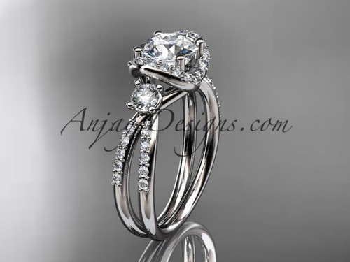 Elegant Diamond Solitaire Ring White Gold Engagement Ring