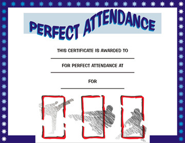 Perfect Attendance Certificate - CER-32 - Pack of 10 ...