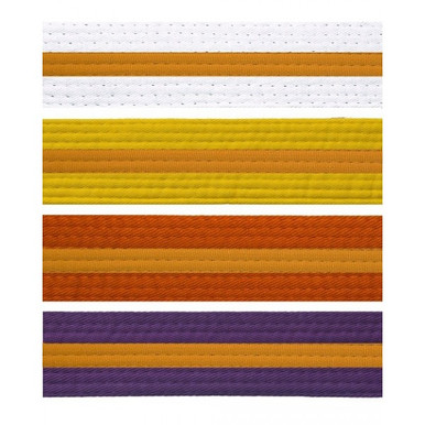 Colored Martial Arts Rank Belt with Gold Stripe ...