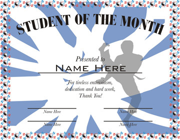 Student of the Month Certificate - Pack of 10 | UniformsForMartialArts.com