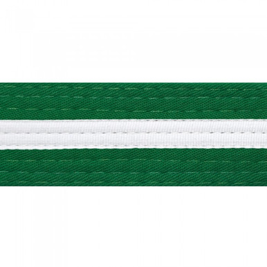 Green Martial Arts Rank Belt with Colored Stripe ...
